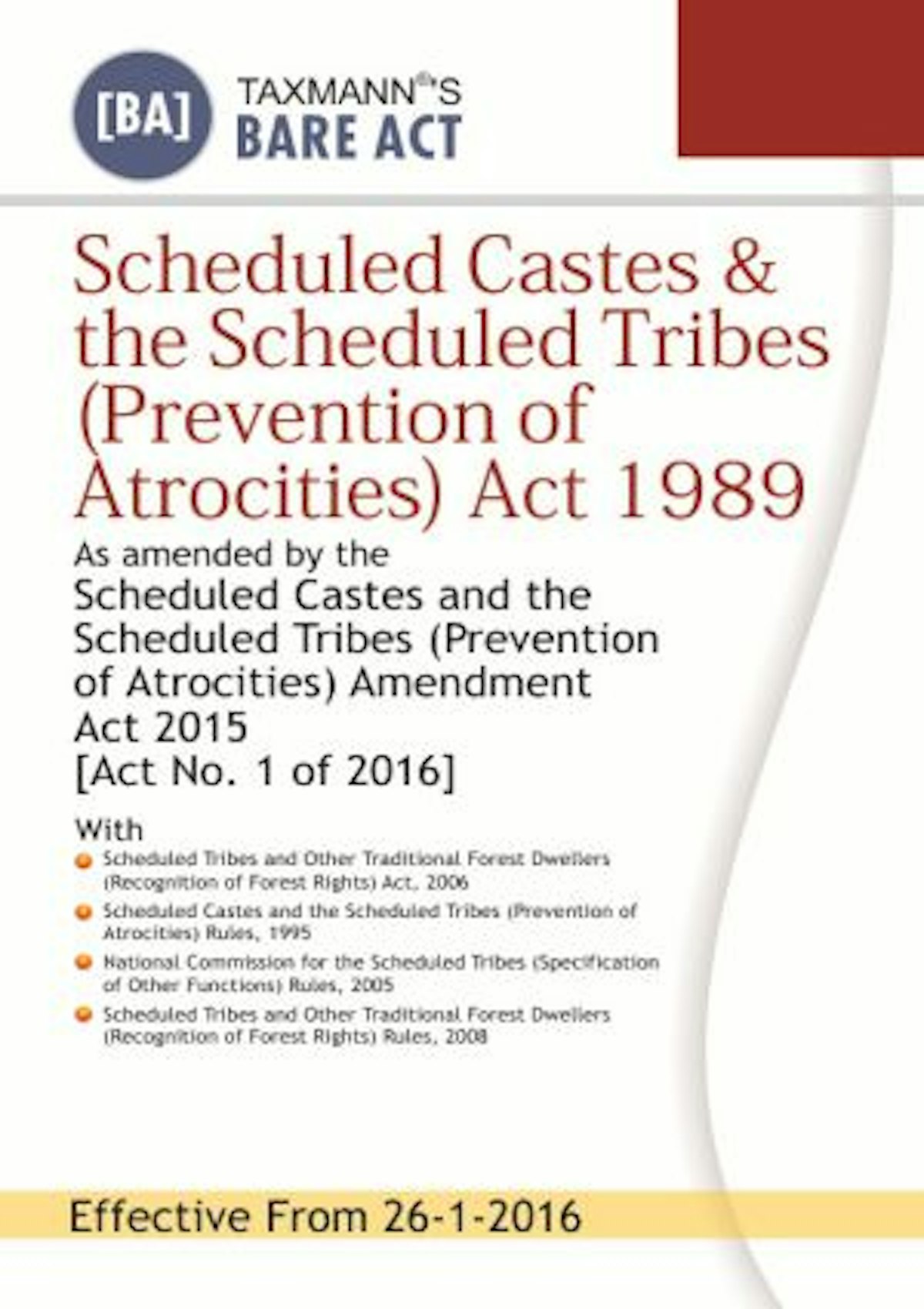 Taxmanns Scheduled Castes And The Scheduled Tribes Prevention Of